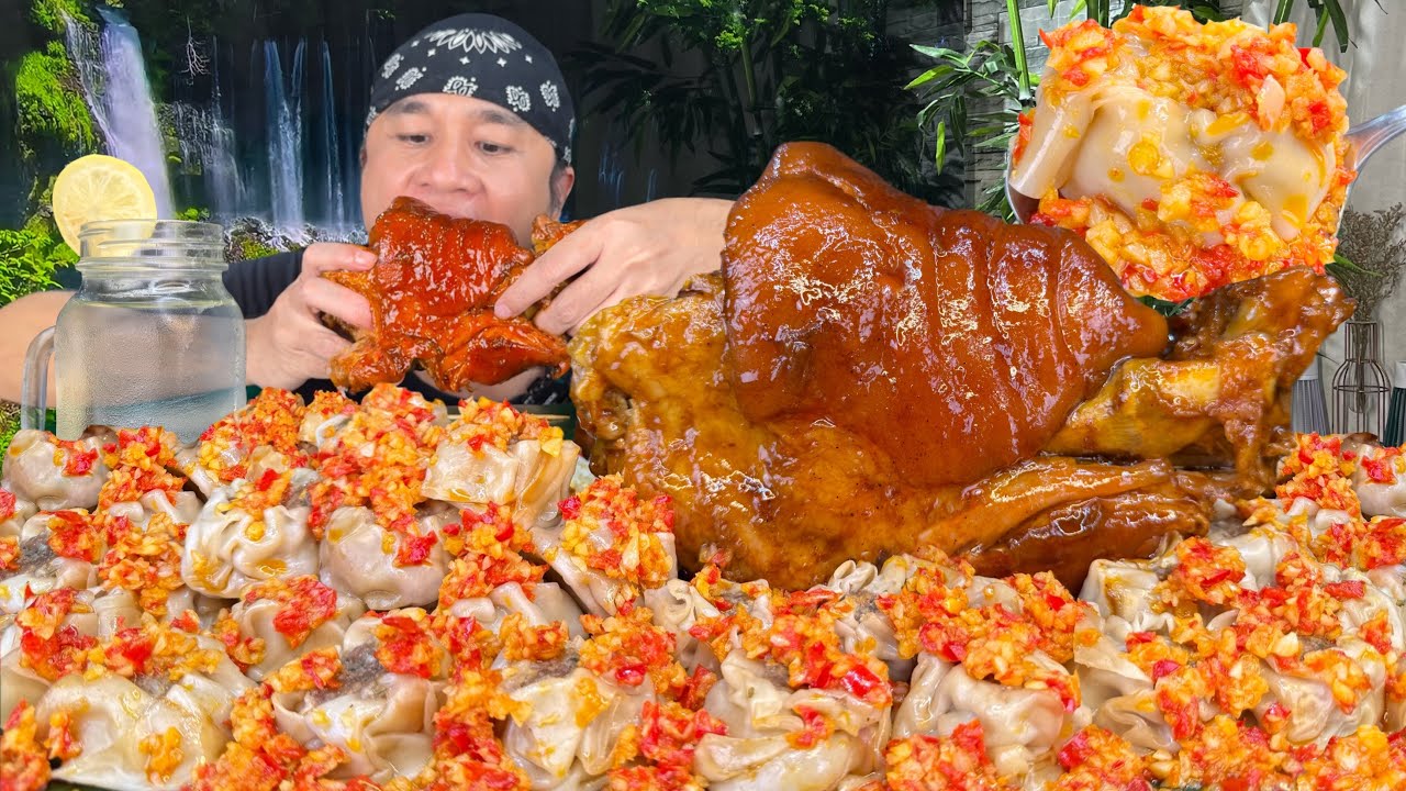 Pork Asado & Spicy Jumbo Siomai Overload Mukbang - YouTube