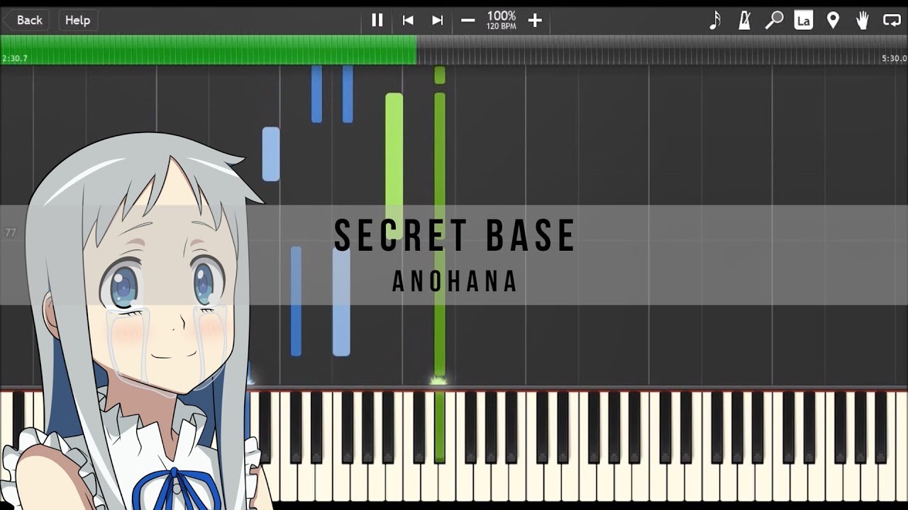 Anohana OST : Anohana Cast - Secret Base (Piano Tutorial) - YouTube