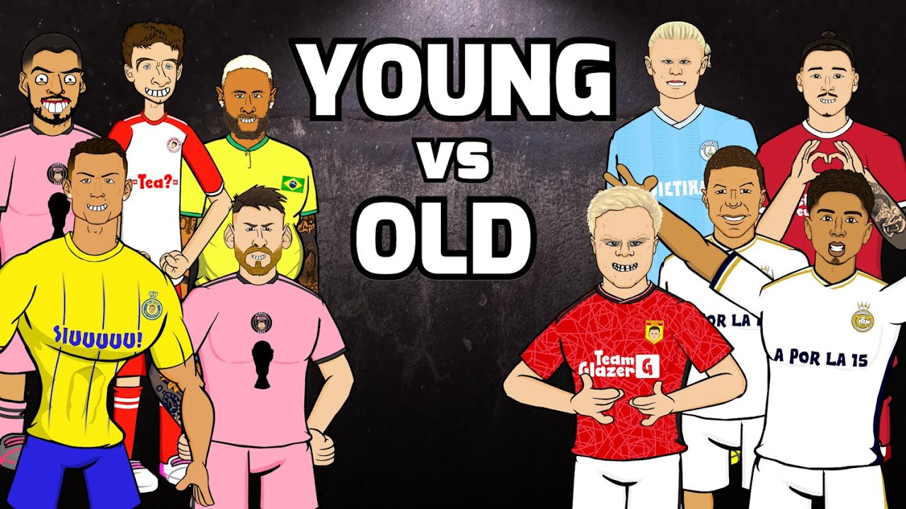 ⚽️OLD FOOTBALLERS vs YOUNG FOOTBALLERS⚽️ (Feat Ronaldo Haaland Messi ...