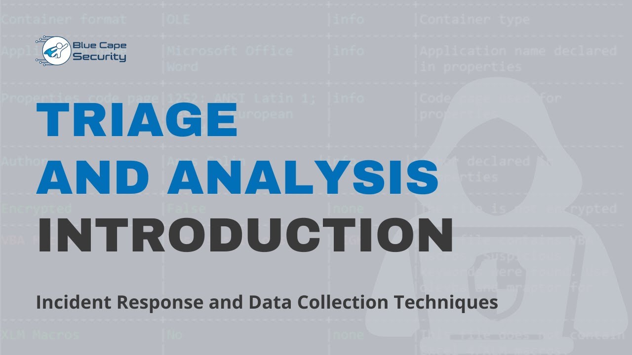 5.1 Triage & Analysis Introduction – Incident Response and Data ...