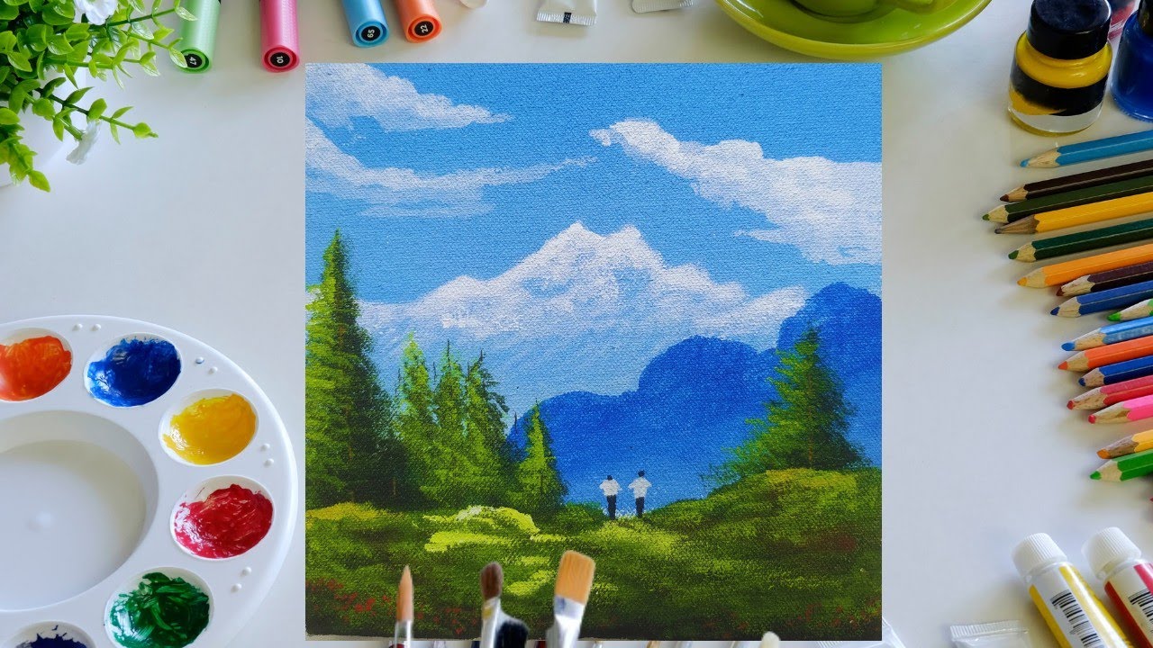 How to Paint Nature For Beginners |Step by Step | How to Paint ...