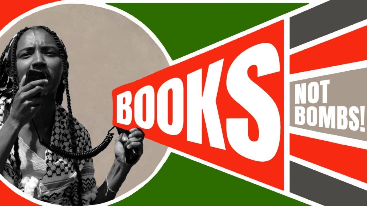 Books Not Bombs rally - YouTube