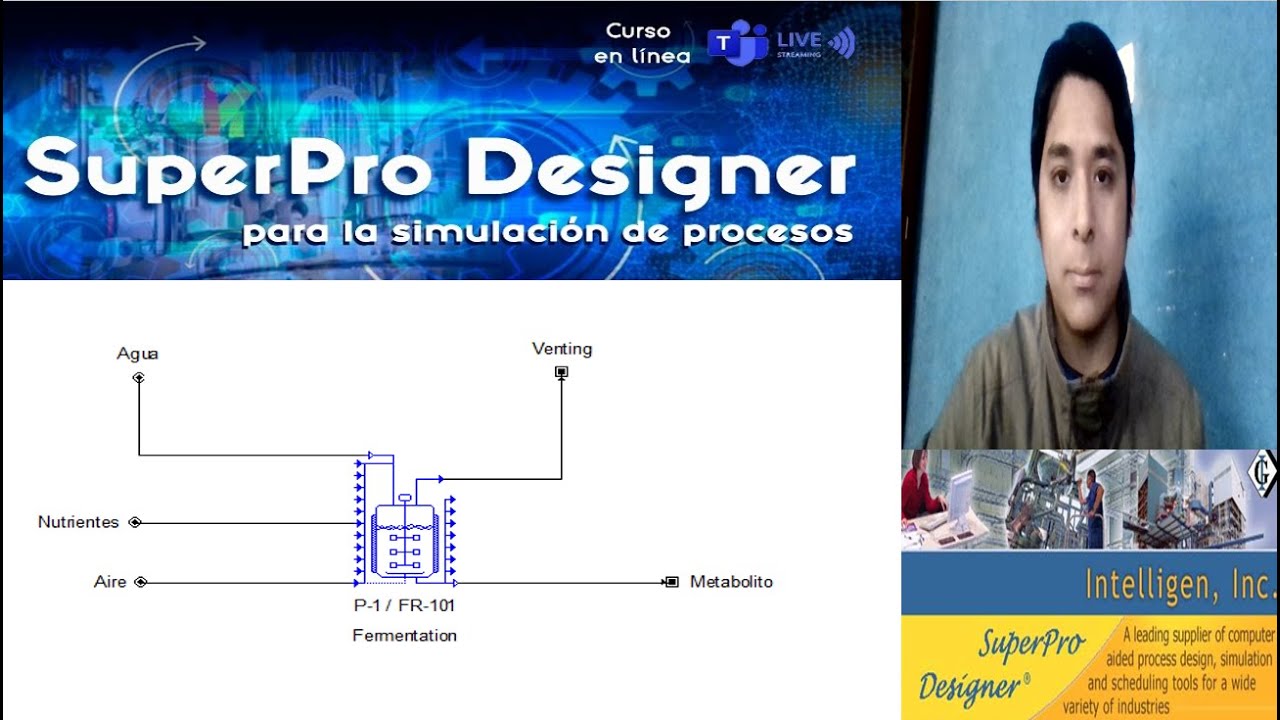 SuperPro Designer producción de metabolito - YouTube