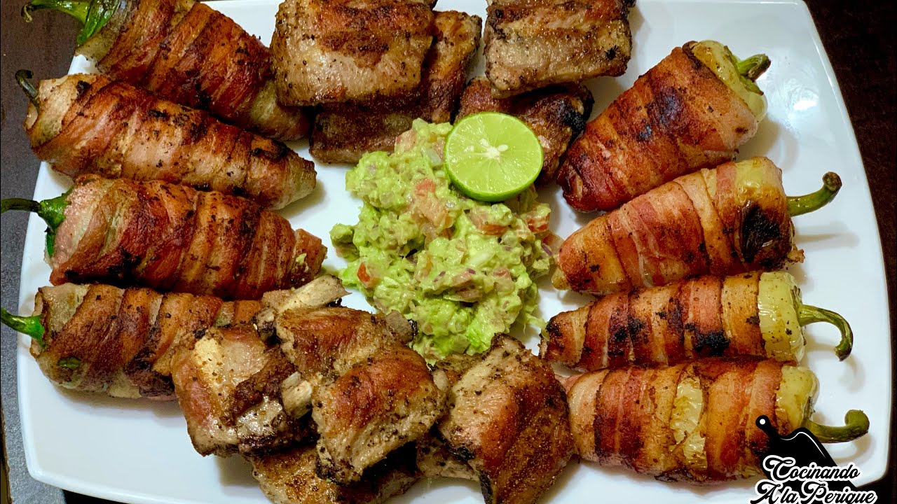 Chiles relleno de queso y tocino, costillas y guacamole.😋 / Cocinando A ...