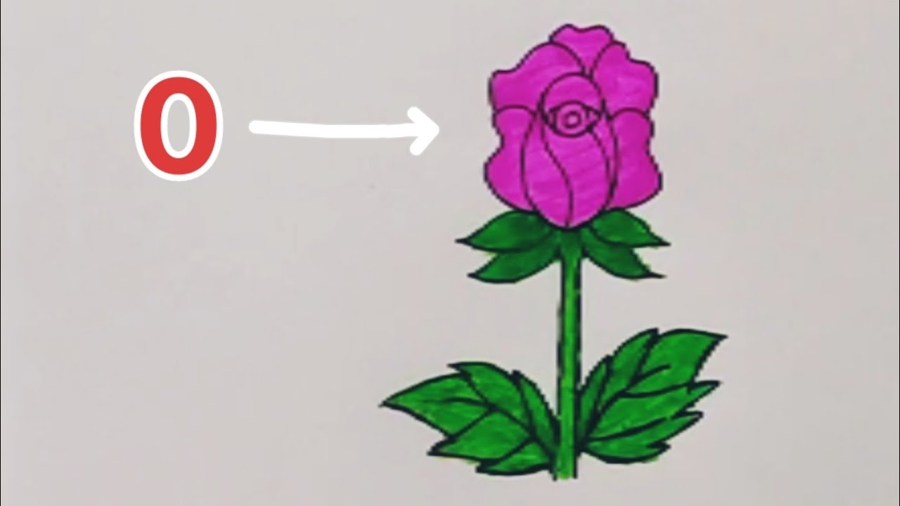 How to draw a rose 🌹 from circle//golap ful ankan//গোলাপ ফুল আঁকা ...