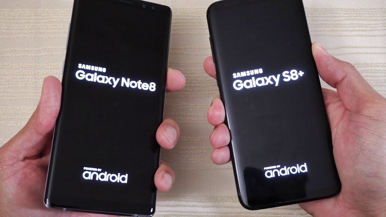 Galaxy Note 8 vs Galaxy S8 Plus - Speed Test! (4K) - YouTube