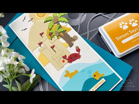 Making the Cut: Die Cut Slimline Beach Scene Card