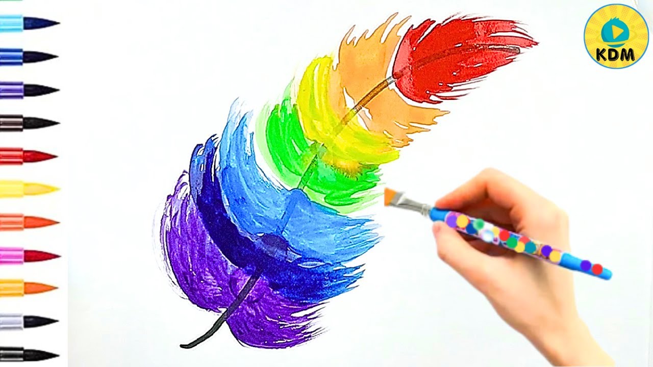 FEATHER EASY DRAWING FOR KIDS| HOW TO DRAW| SIMPLE DRAWING| LEARN TO ...
