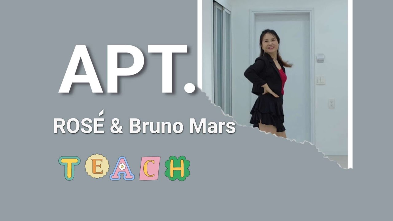 APT. (Teach)/ROSÉ & BrunoMars/아파트/Beginner - Line Dance - YouTube