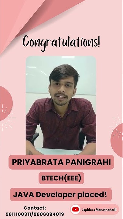 Student Successfully Placed | Java Full Stack Development | Jspiders Marathahalli | Priyabrata ...