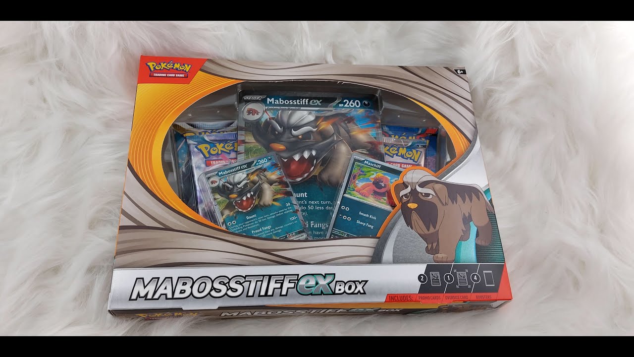 Pokemon TCG Mabosstiff Ex Collection Box Unboxing - YouTube