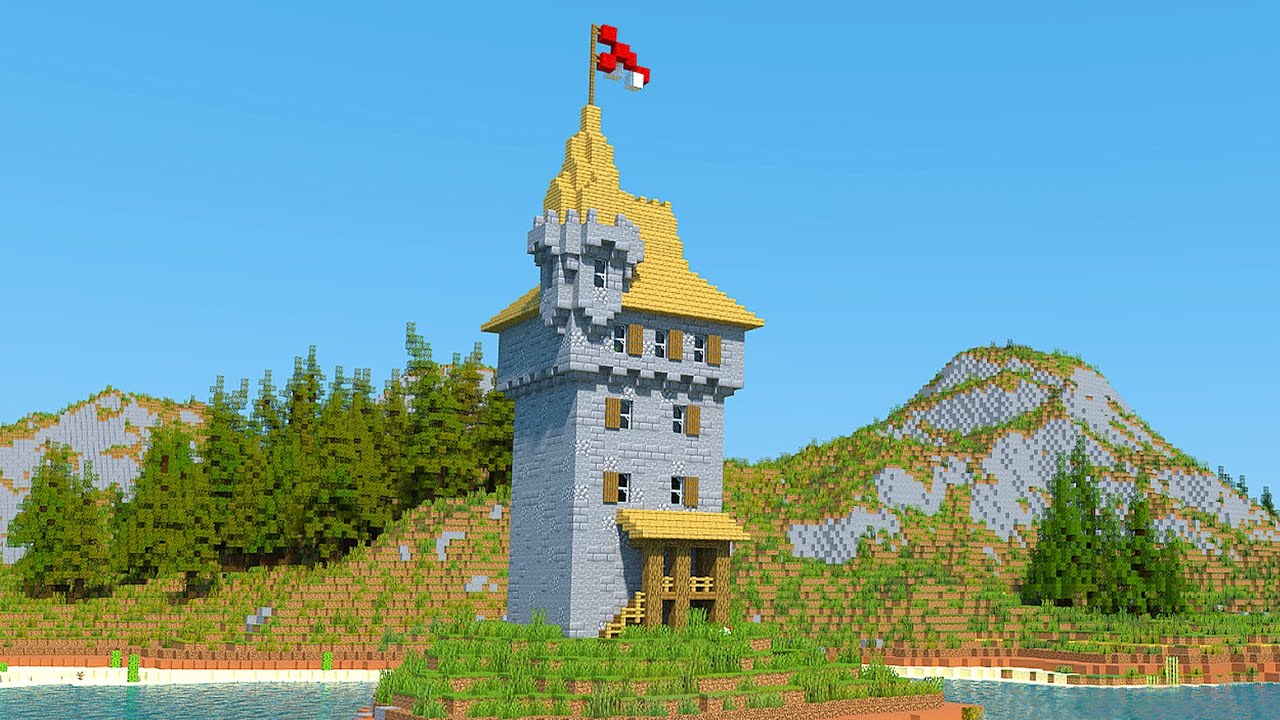 Minecraft: How To Build A Medieval Tower Tutorial - YouTube