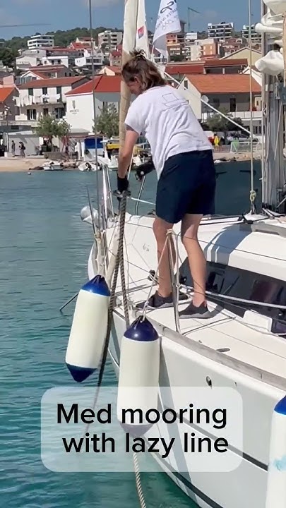 Med mooring with lazy line - YouTube