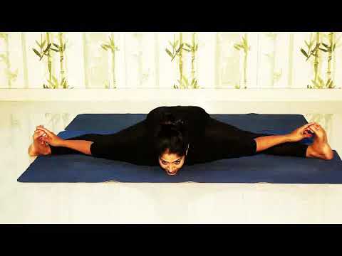 How to do Upavistha Konasana or "wide-angle seated forward bend" - YouTube
