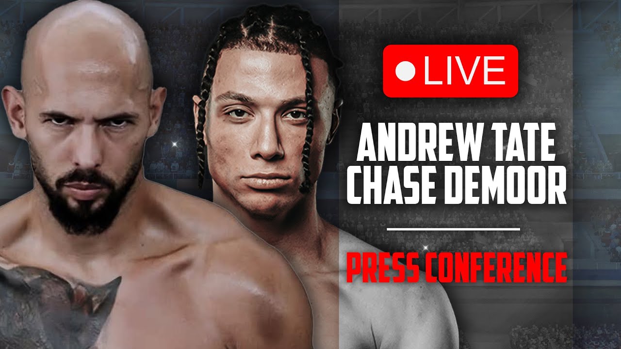 LIVE 🔴 Andrew Tate vs Chase DeMoor • FULL PRESS CONFERENCE | Misfits ...