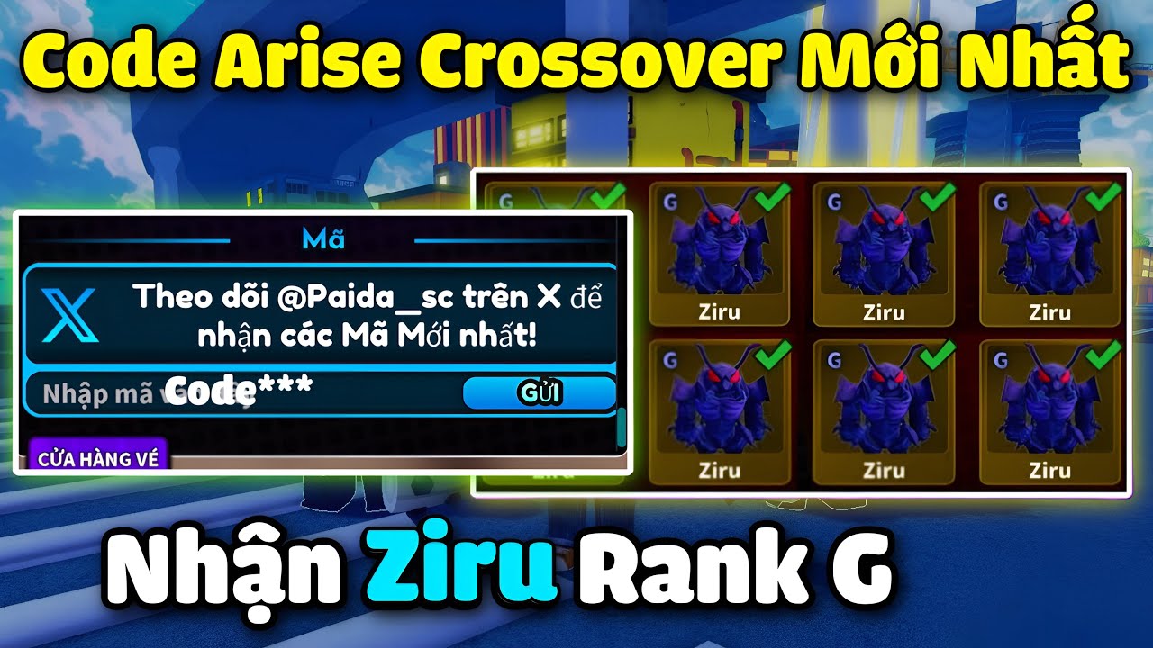 Code Arise Crossover Nhận Ziru Rank G Miễn Phí Mới Nhất 2025 Còn Sử Dụng Được - YouTube