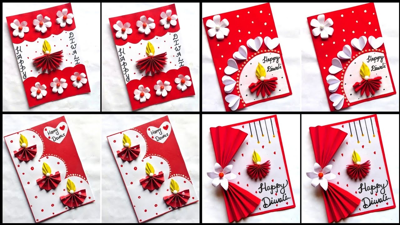 4 Easy & Beautiful Diwali Card Ideas 2024 💕/ Diwali Greeting Card ...