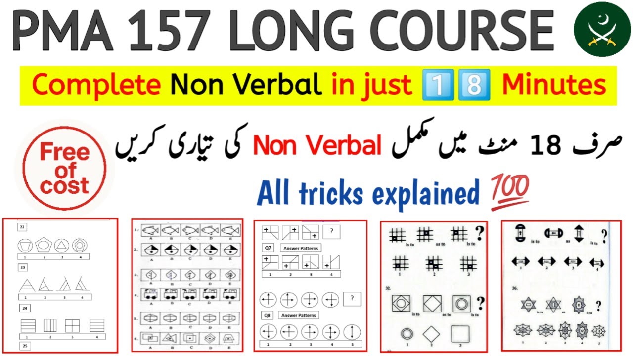 PMA 157 complete Non Verbal Intelligence Test in just 18 min | Non ...
