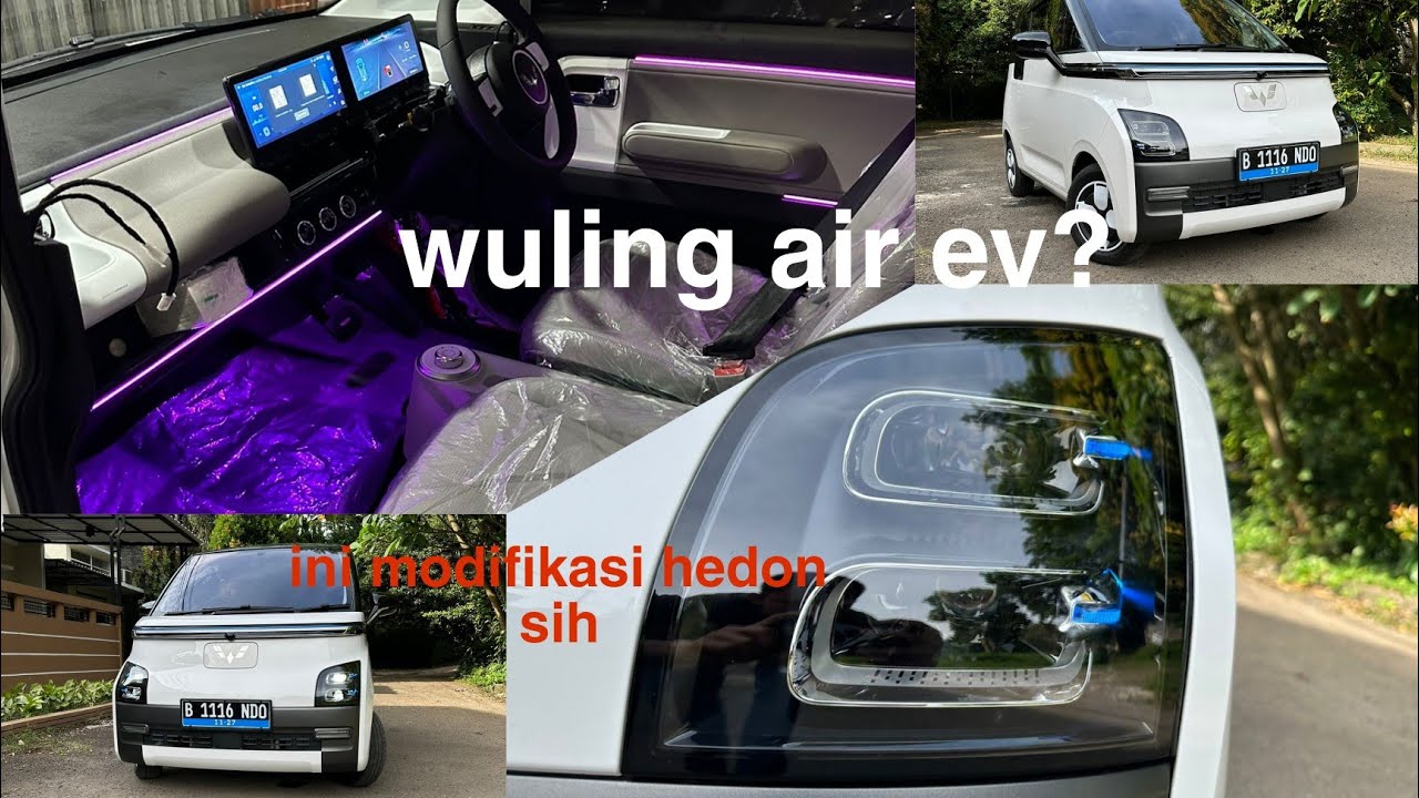 Wuling (Air EV modifikasi) Ambient light mobil listrik modifikasi gimna ...