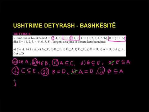 9 Matematika Klasa 6 Mesimi 9 Ushtrime e Detyra Bashkësitë - YouTube