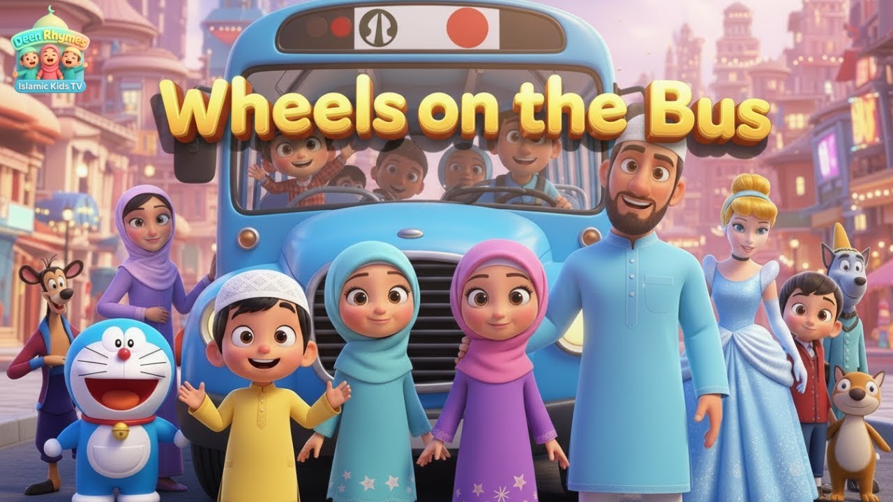 Islamic Wheels on the Bus song | Islamic Songs For Kids | Allahu Akbar ...