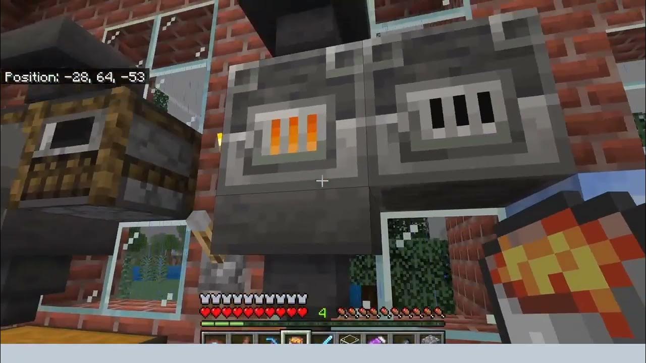 Minecraft automated furnaces and infinite lava supply fuel - YouTube