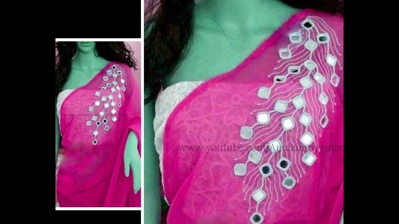 Most Beautiful & Creative Mirror Work Design Normal Stitching Needle ...