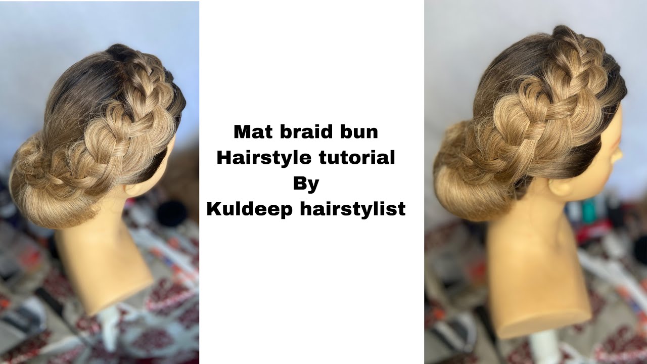 mat braid bun | simple bun |hairstyle tutorial |kuldeep hairstylist ...