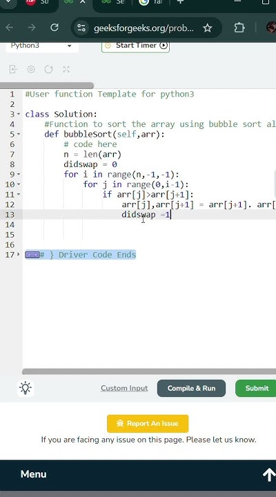Bubble sort algorithm using python - YouTube