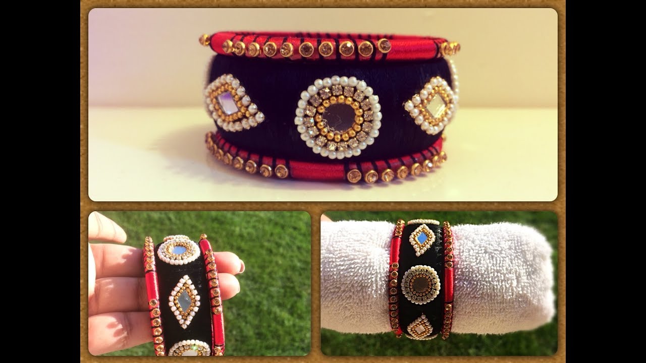 How to make simple Silk thread bangles set easily at home - YouTube
