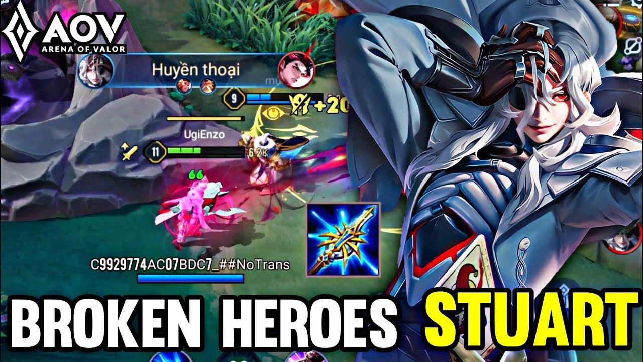 AOV : NEW HERO STUART GAMEPLAY | BROKEN HEROES - ARENA OF VALOR - YouTube