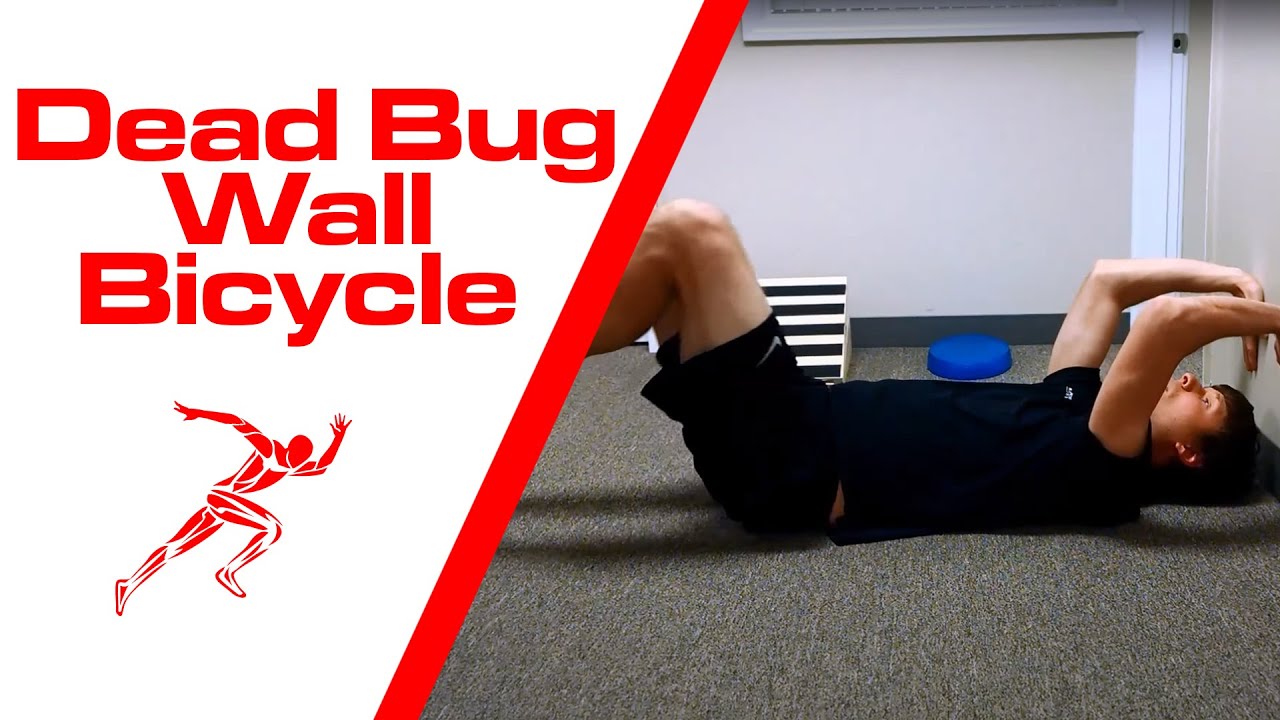 Dead Bug Wall Bicycle Variation - YouTube