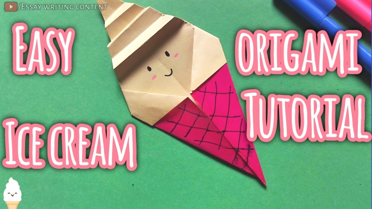 ICE CREAM ORIGAMI | ice cream origami easy | ice cream origami tutorial ...