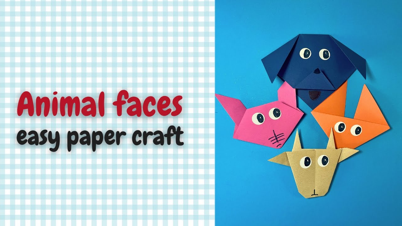 Animal faces - easy paper craft - YouTube