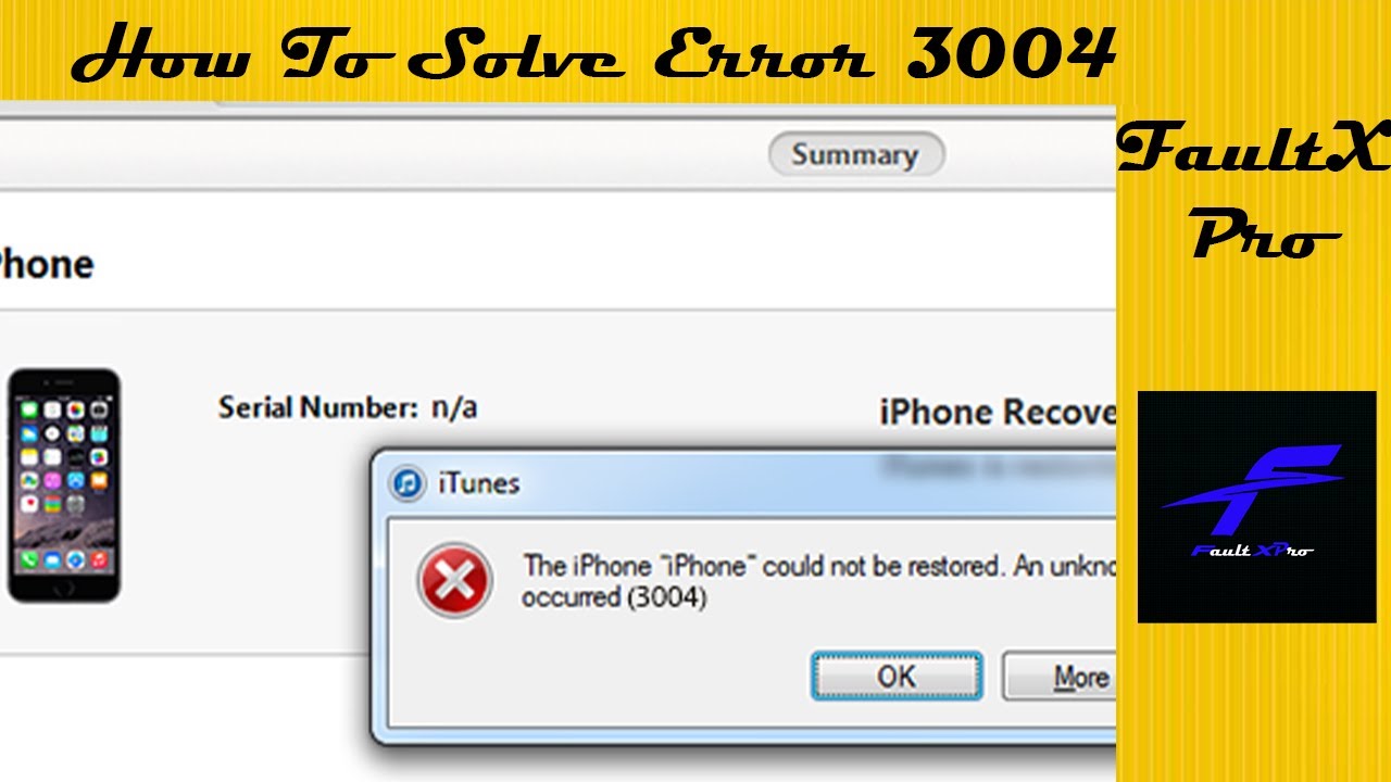 How To Fix ITunes Error 3004 2020 YouTube How To Fix ITunes Error 3004 2020 YouTube