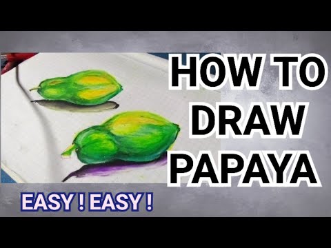 HOW TO DRAW A PAPAYA பப்பாசி வரைவோம் පැපොල් අඳින ආකාරය @ARTVAKADEKA ...