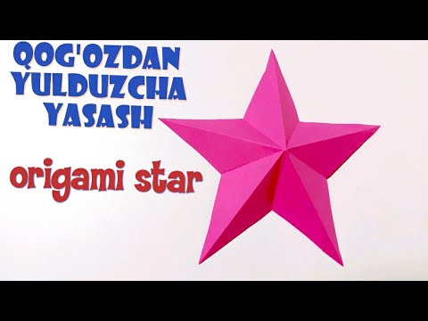 Qog'ozdan oson yulduzcha yasash // origami star // бумажная звездочка ...