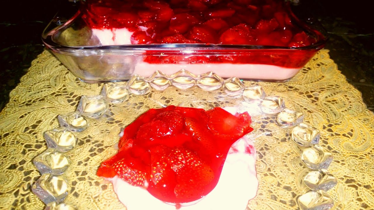 Strawberry dessert Recipe | Strawberry and custard | jelly and ...