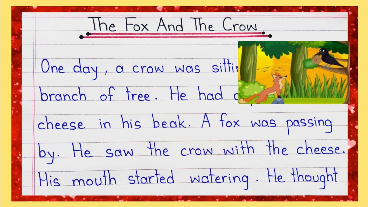The Fox and The Crow Story In English || Moral Story for Kids ...