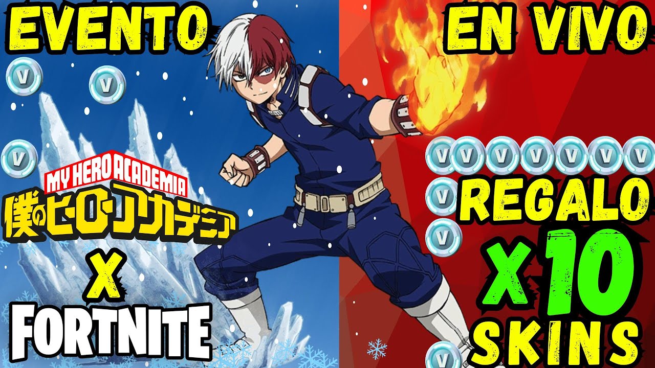 🔴🎁*REGALO en vivo x10 SKINS MY HERO ACADEMIA x FORTNITE* - YouTube