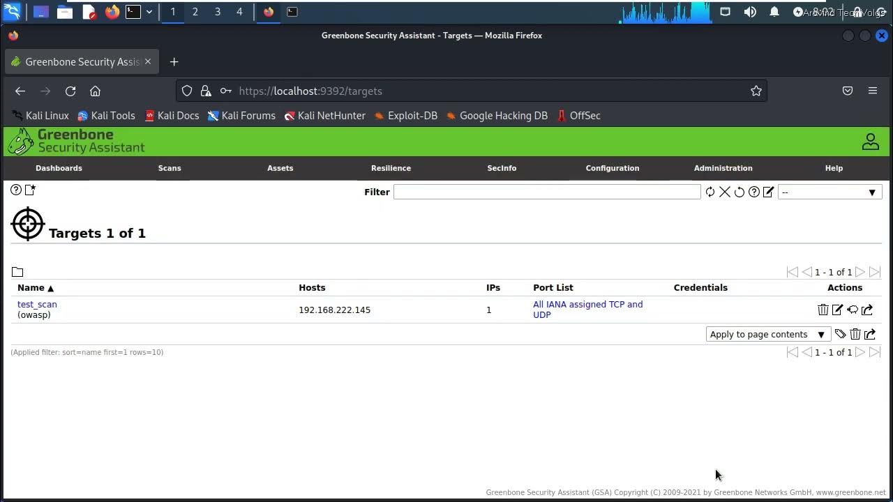 how to configure scanning targets in openvas tool in kali linux - YouTube