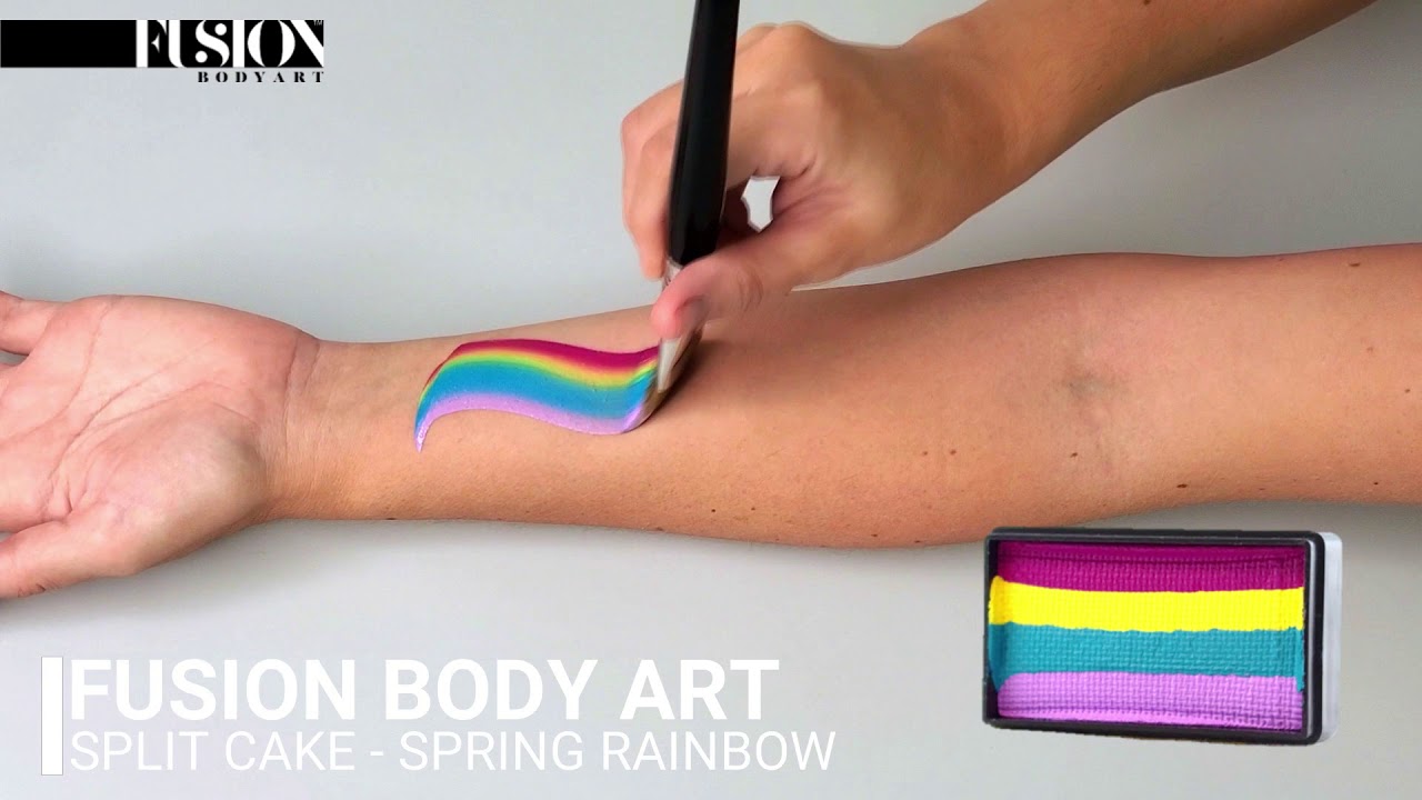 Fusion Body Art Split Cake Swatch | Spring Rainbow - YouTube