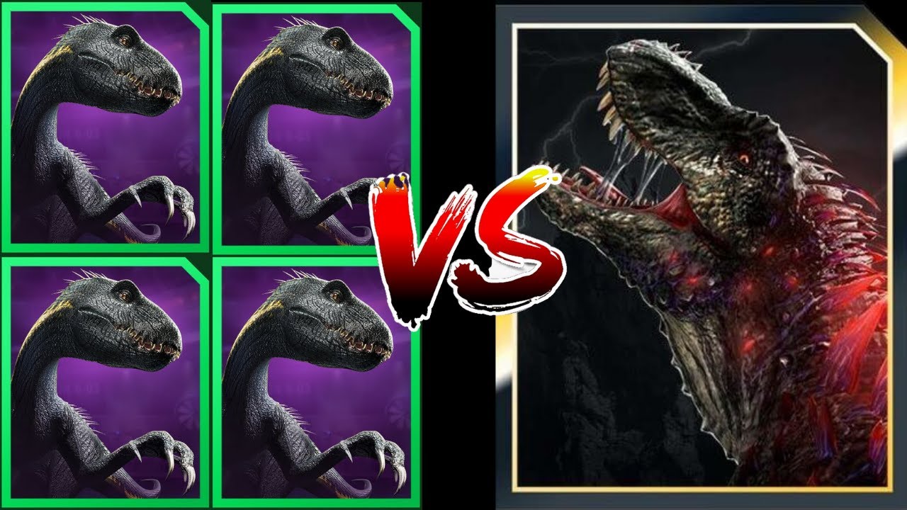 4 Indoraptors Vs Mortem Rex | Jurassic World Alive - YouTube