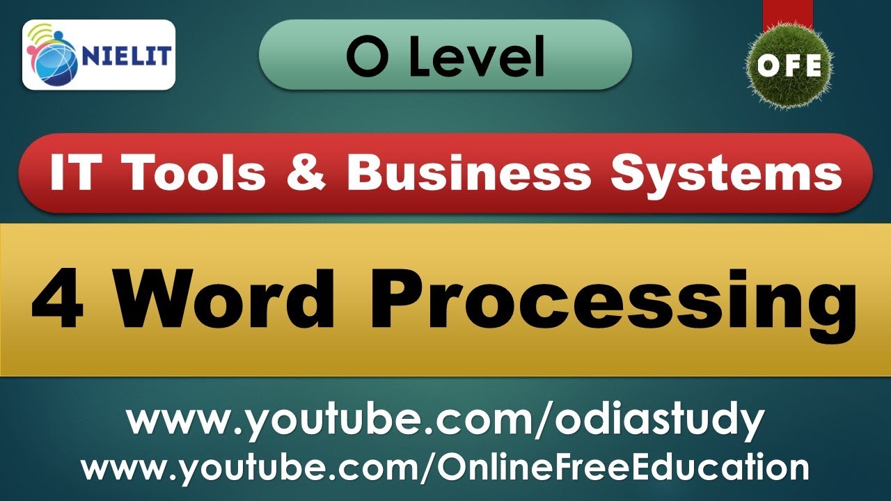 O Level - 4 Word Processing - YouTube