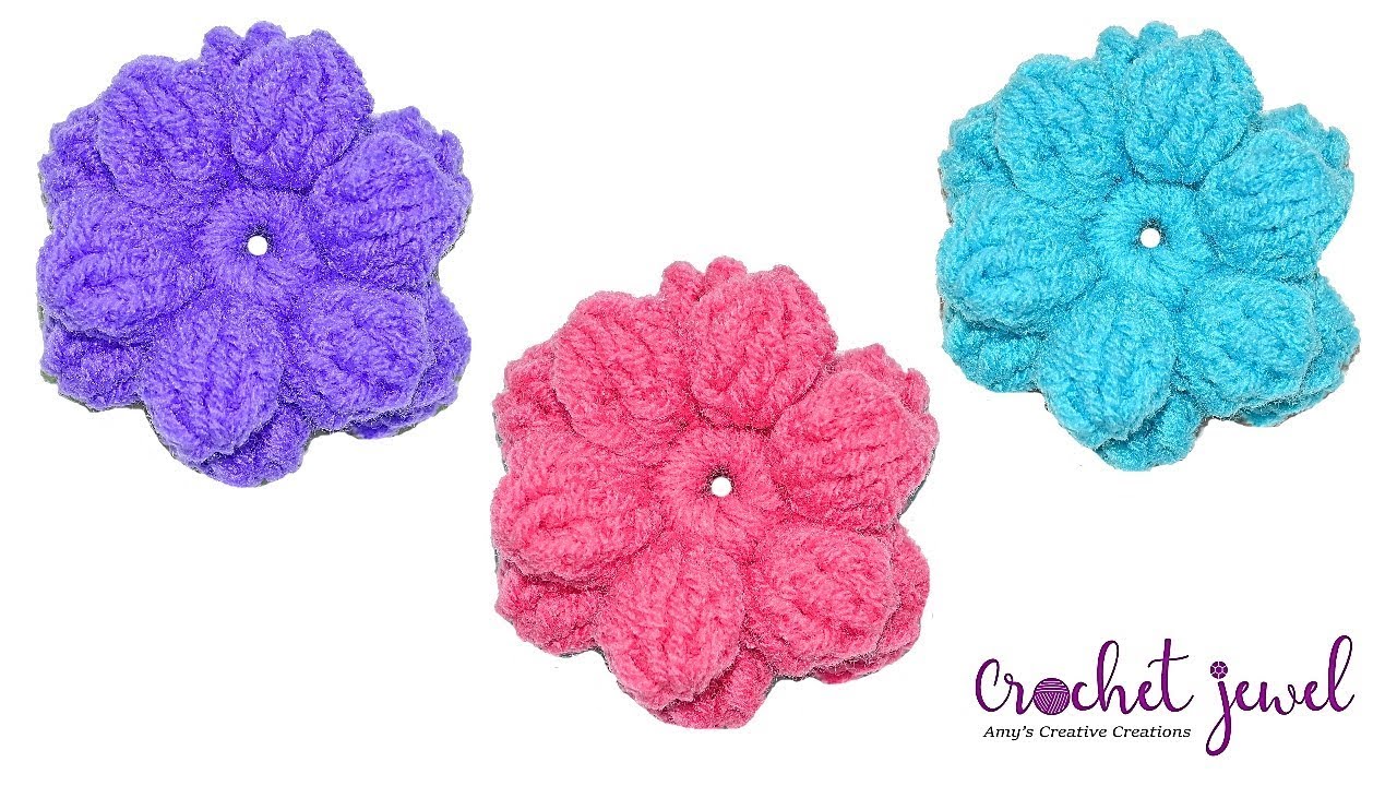 Crochet Puff Flowers Step-By-Step Guide For Beginners | DIY Crochet ...