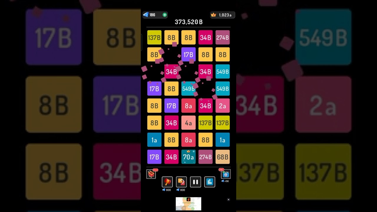 2244 /2248 number match puzzle game part (28) high score (140A). 1,023a ...