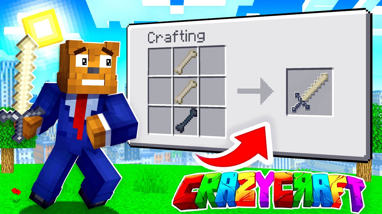 Crafting The DRAGON BONE Sword In Minecraft Crazy Craft - YouTube
