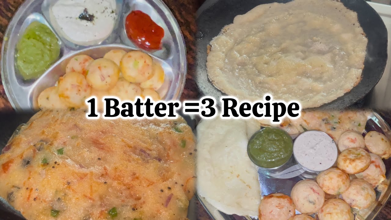 All in one batter for breakfast recipes |1 batter 3 recipes|Breakfast ...