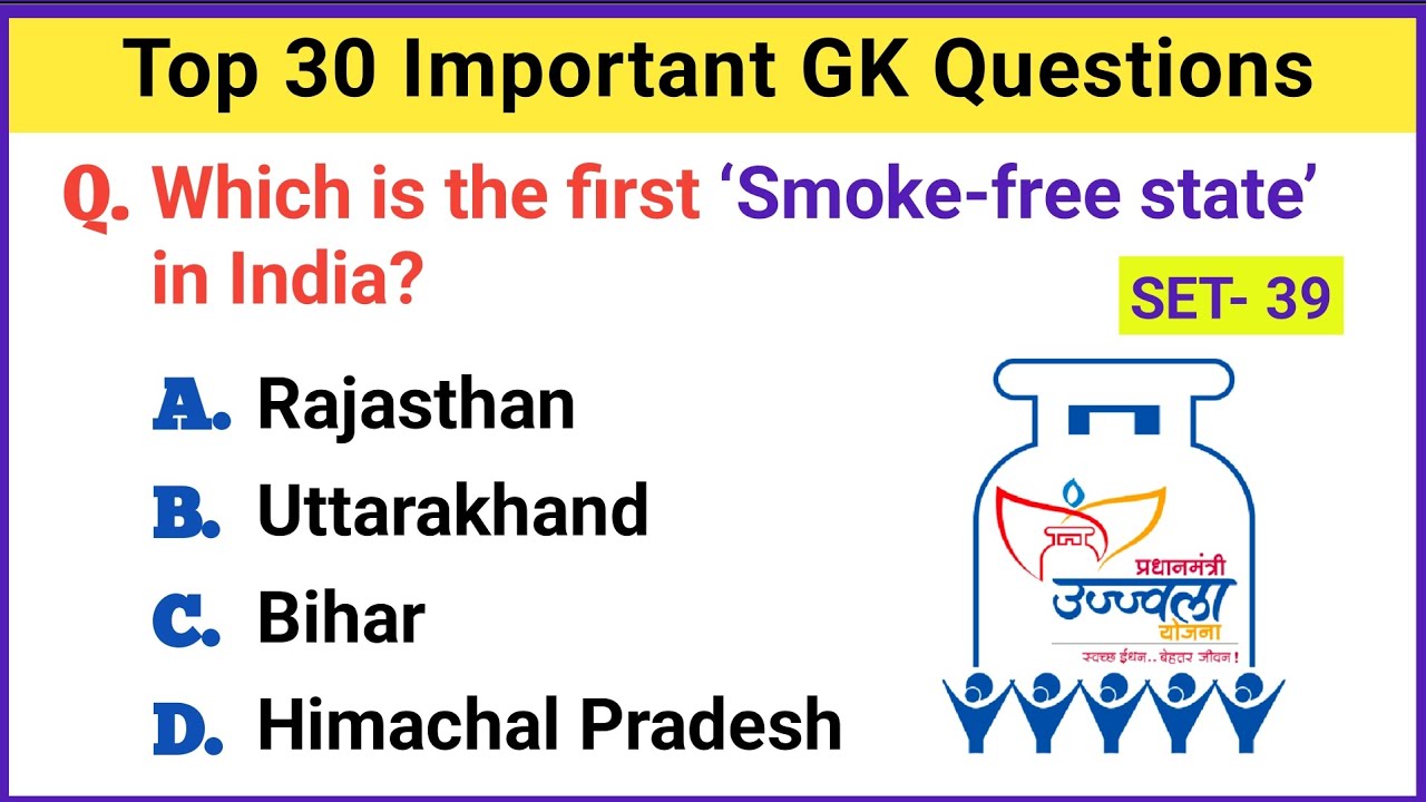 Top 30 Important INDIA GK Questions and Answers | GK Question and ...