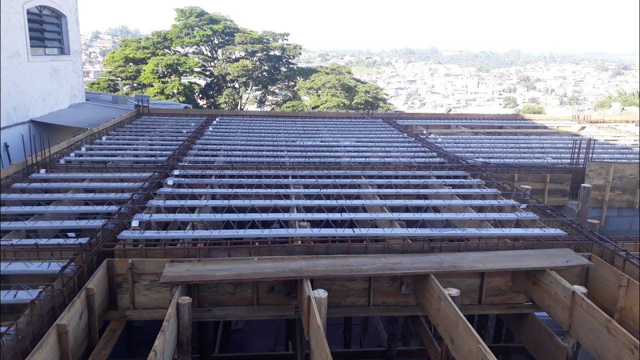 Distribuição e engaste das treliças na viga( laje engastada) - YouTube